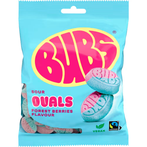 Bubs Goody Sour Ovals Raspberry/blueberry 175g – Sweets by Svea MT