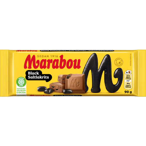 Marabou Saltlakrits - Salted Licorice Milk Chocolate 90g – Sweets by ...
