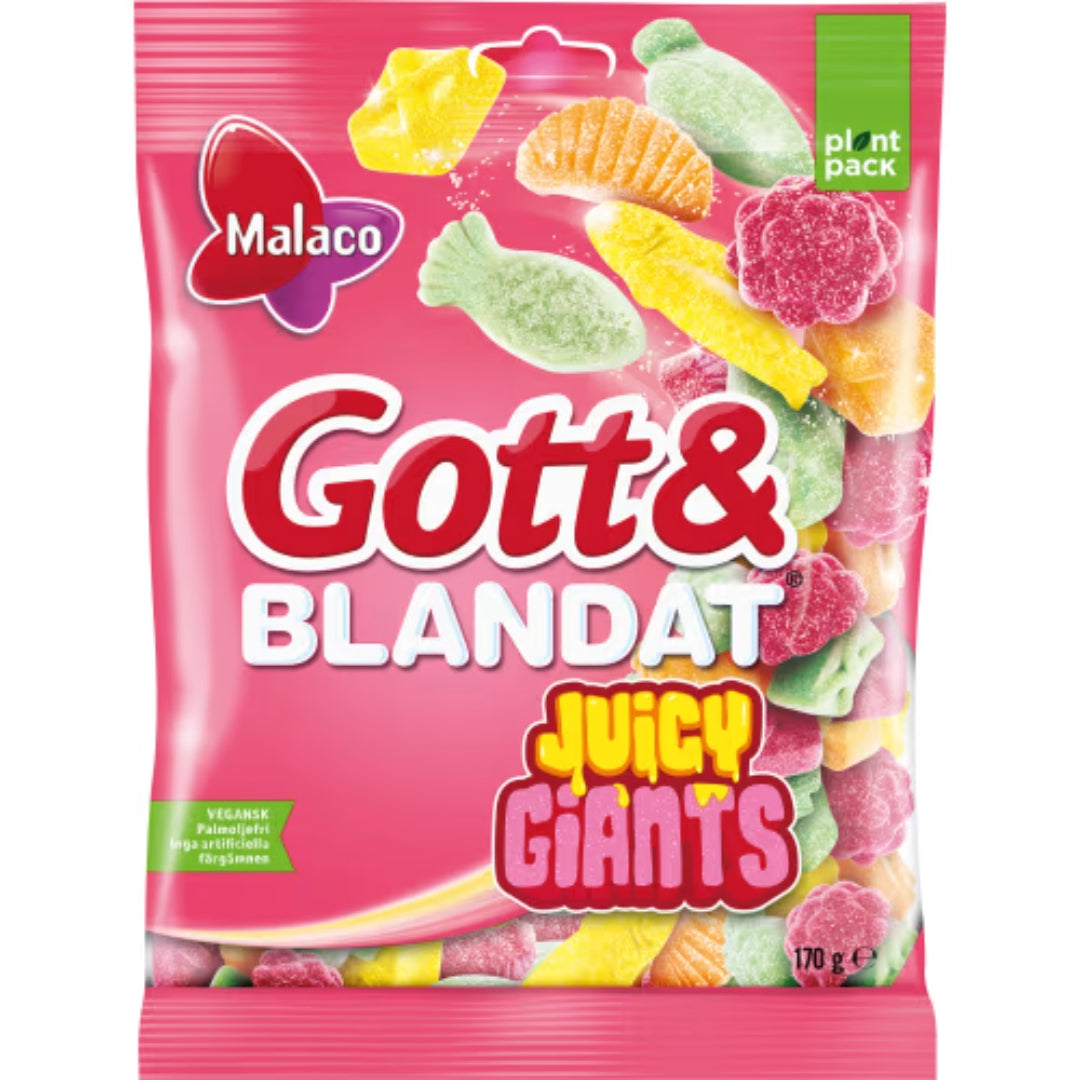 Malaco Gott & Blandat Juicy Giants - Sweet and Tangy Fruit-flavored Ca ...