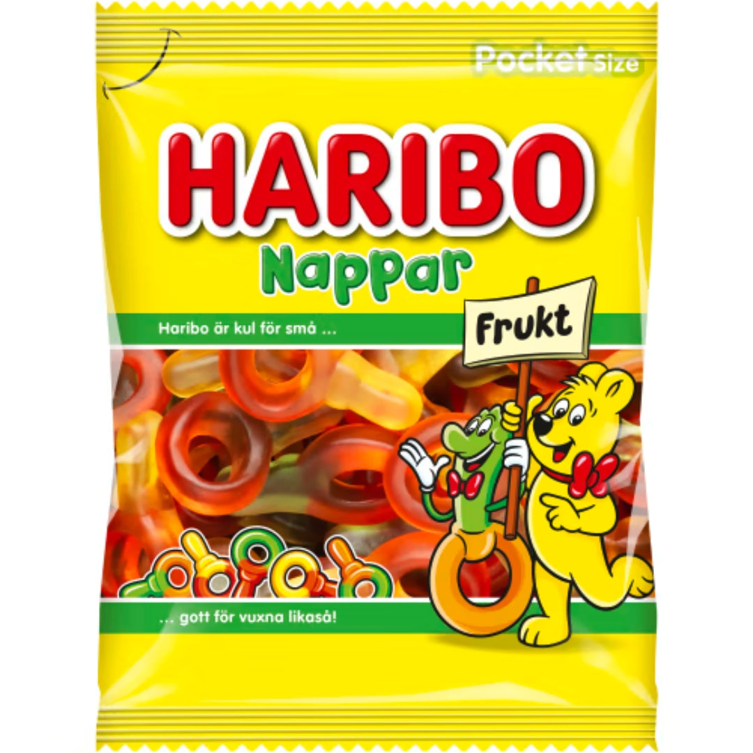 Haribo Frukt Nappar - Fruit-flavored Pacifiers 80g – Sweets by Svea MT