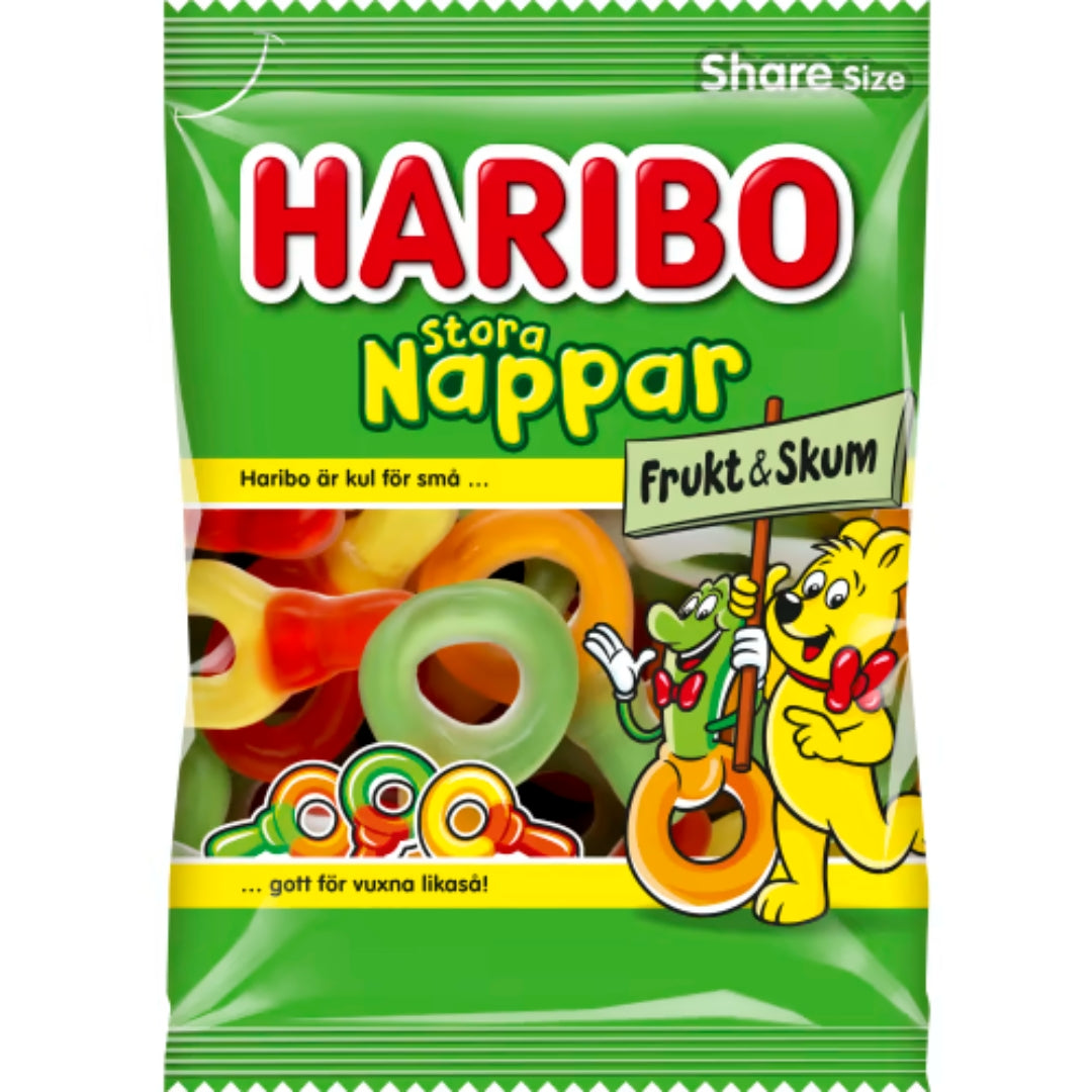 Haribo Stora Nappar - Big Fruit & Foam Pacifiers 170g – Sweets by Svea MT