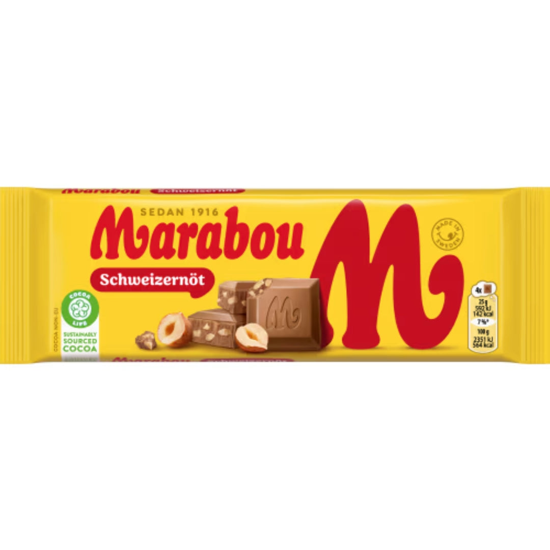 Marabou Mjölkchoklad Schweizernöt - Hazelnut Milk Chocolate 90g ...