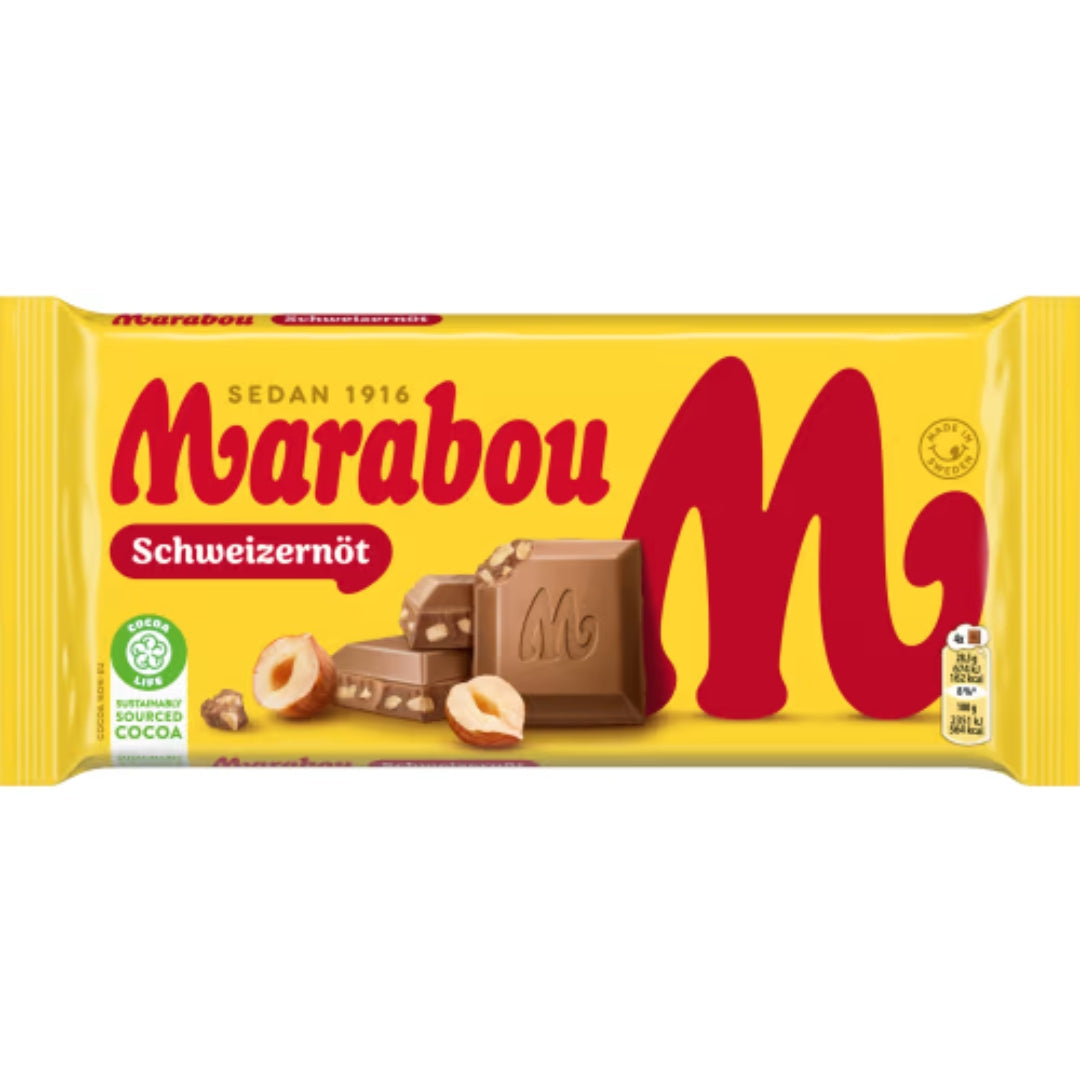 Marabou Mjölkchoklad Schweizernöt - Hazelnut Chocolate 160g – Sweets by ...